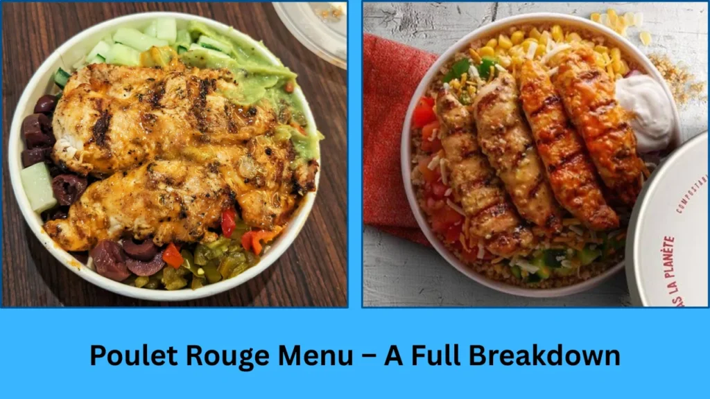 Poulet Rouge Menu: Customizable Meals with Grilled Chicken